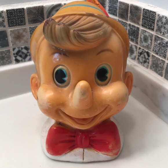 Disney | Other | Vintage Pinocchios Head Plastic Piggy Bank | Poshmark